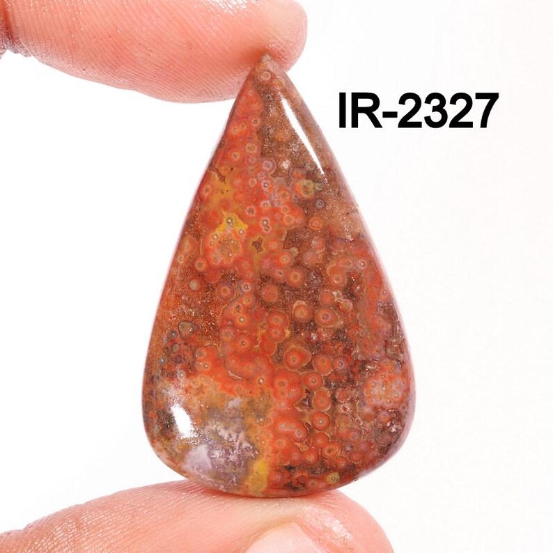 Cabujón de jaspe oceánico natural: piedra preciosa pulida para joyería ...