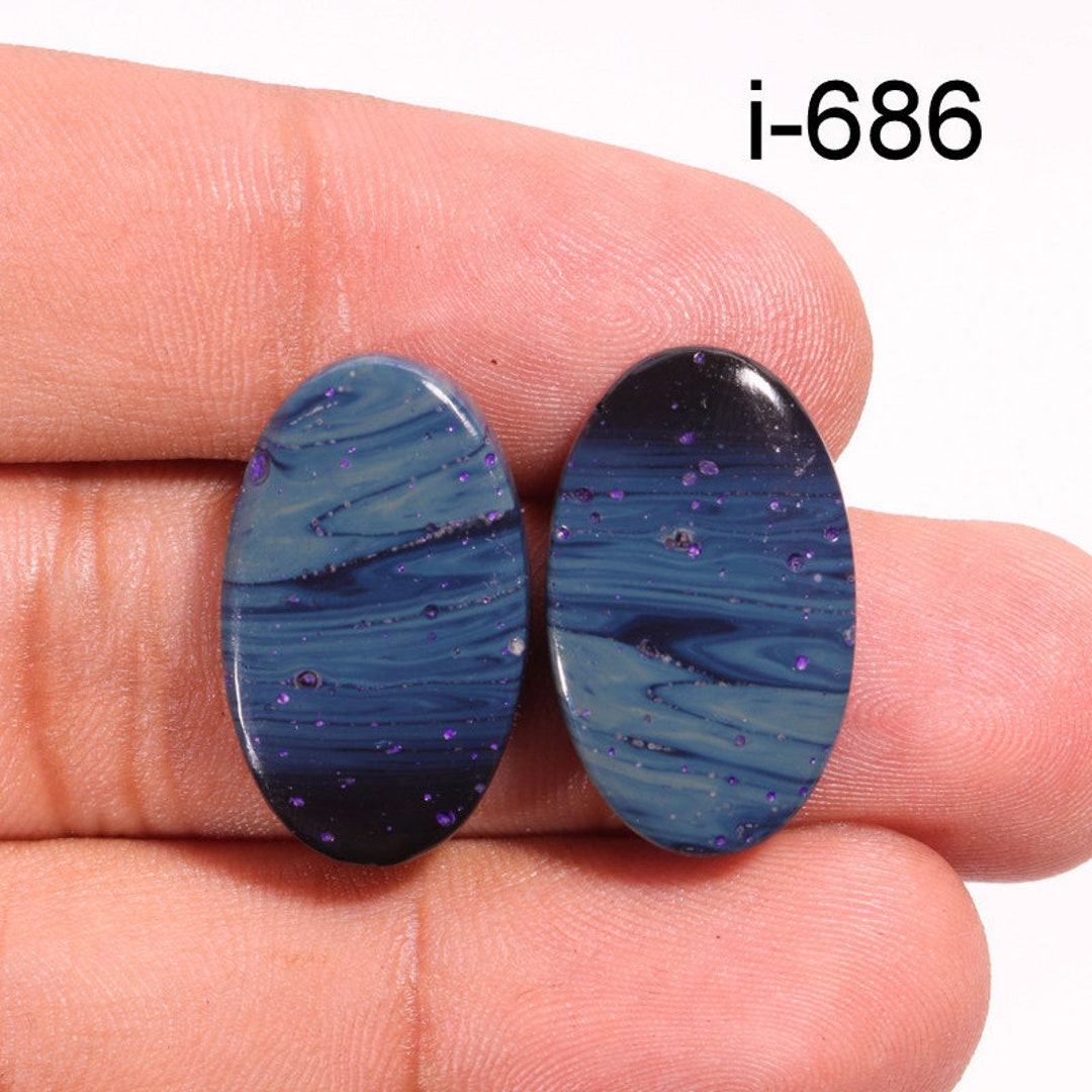 Natural Leland Blue Gemstone Pairs, Designer Healing Leland Blue Pair ...