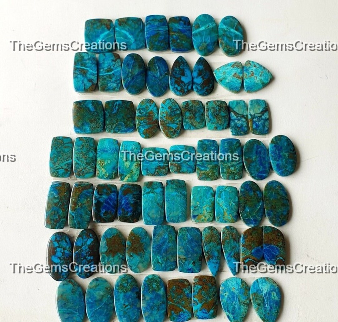 Wholesale Shattuckite Azurite Pairs Cabochons Lot Bulk Loose Polished Shattuckite Stone Pair ...