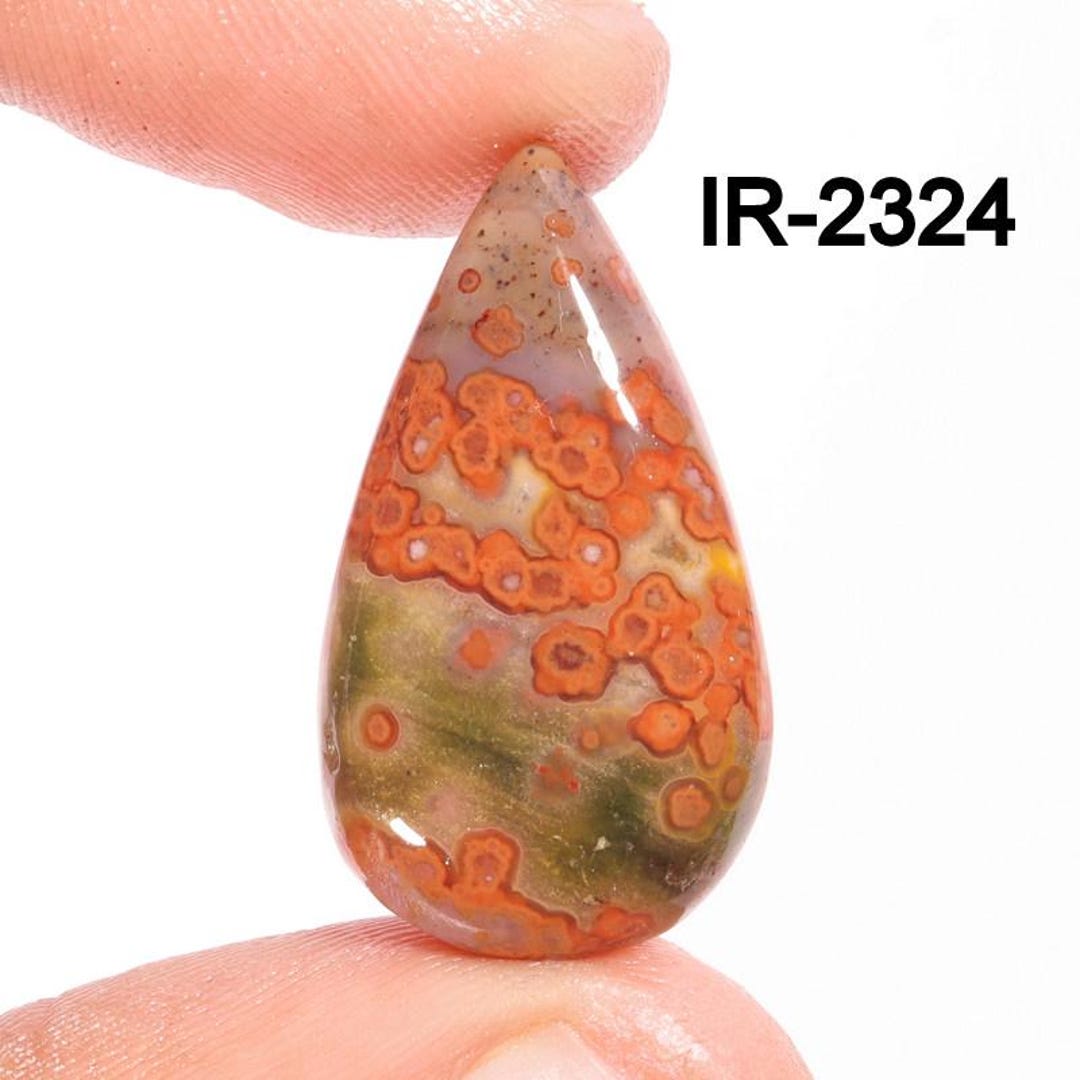 Cabujón de jaspe oceánico natural: piedra preciosa pulida para joyería ...