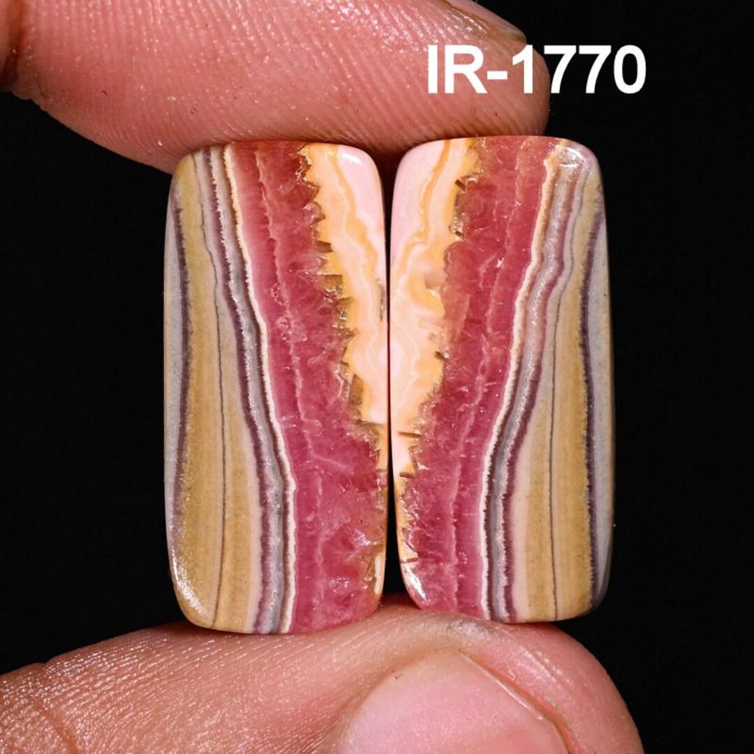 Rhodochrosite Gemstone Matching Pair, Designer Crystal for Jewelry ...