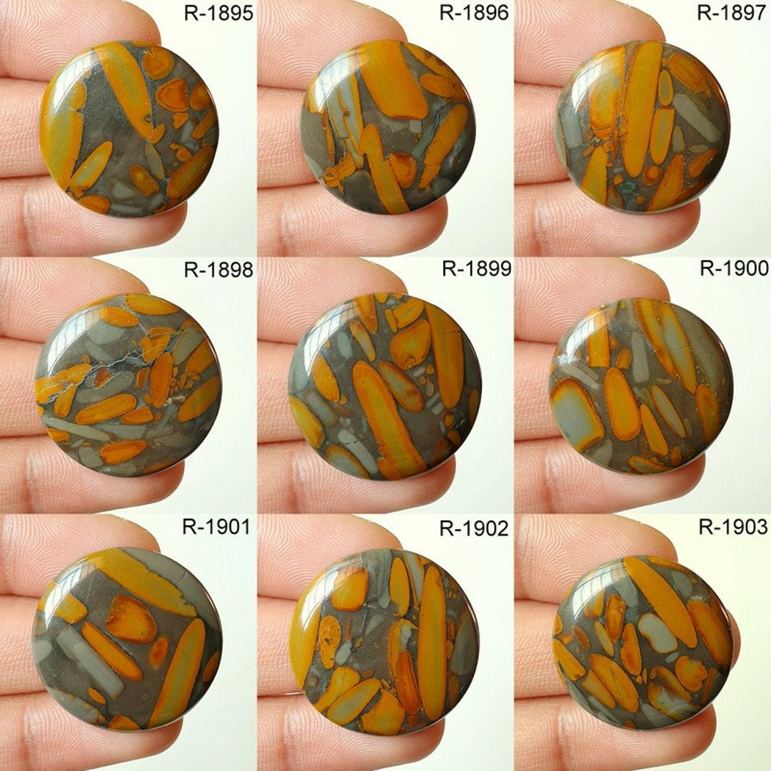 Rare Quality Natural Bamboo Jasper Cabochon Smooth Polished Flat Back Cabochon Beautiful Bamboo ...