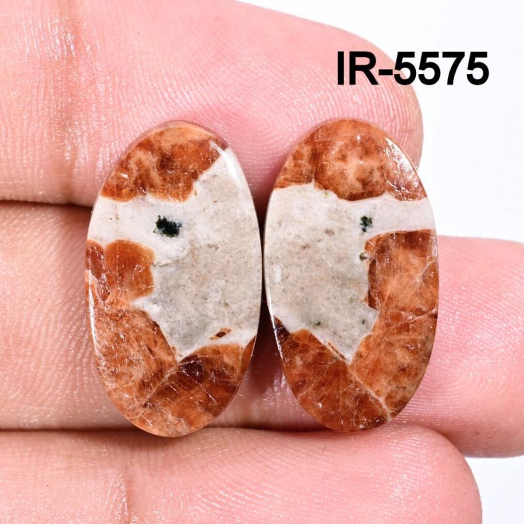Natural Garnet in Limestone Pair Gemstone - Smooth Polished-garnet in ...