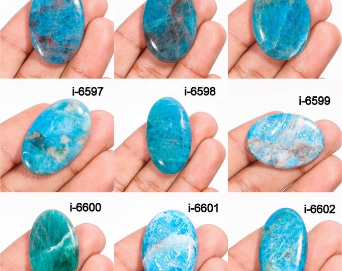 Neon Blue Apatite Gemstone, Natural Neon Apatite Cabochon, Loose ...