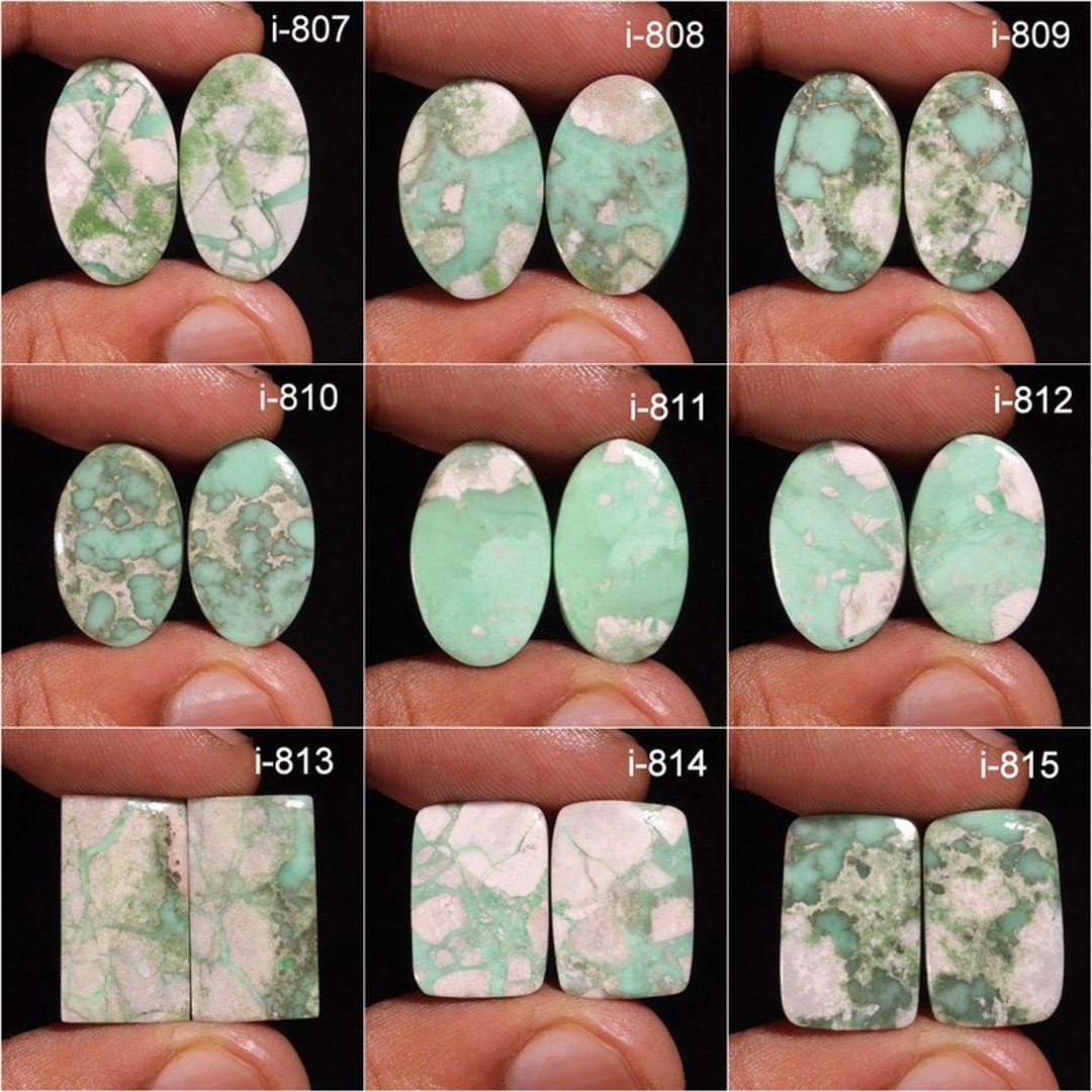 Rare Quality Variscite Gemstone Pairs Loose Variscite Pairs Cabochon Smooth Polished Cabochon ...