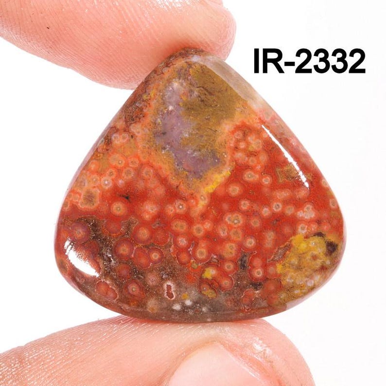 Cabujón de jaspe oceánico natural: piedra preciosa pulida para joyería ...