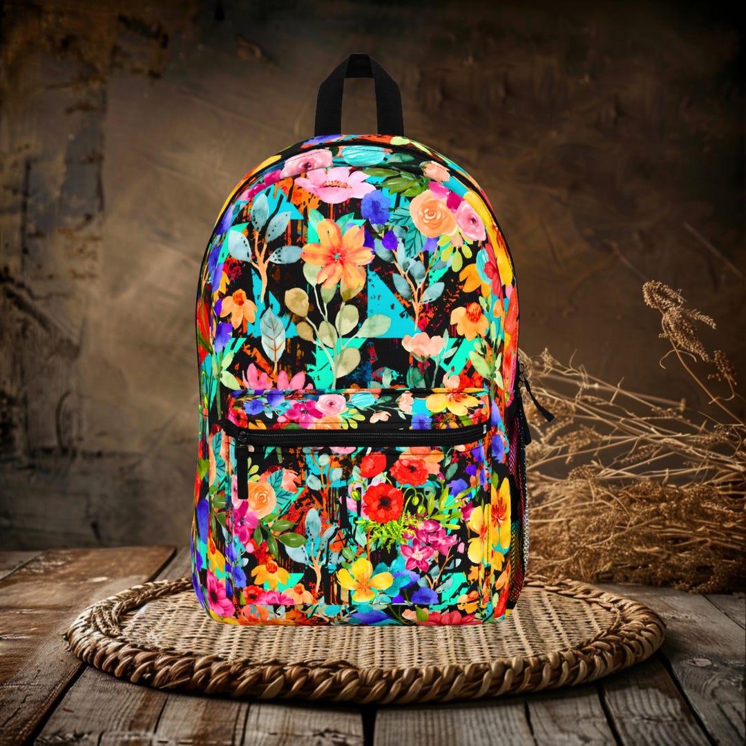 Colorful Floral Boho Backpack Trendy Daypack Back to School Travel Bag ...