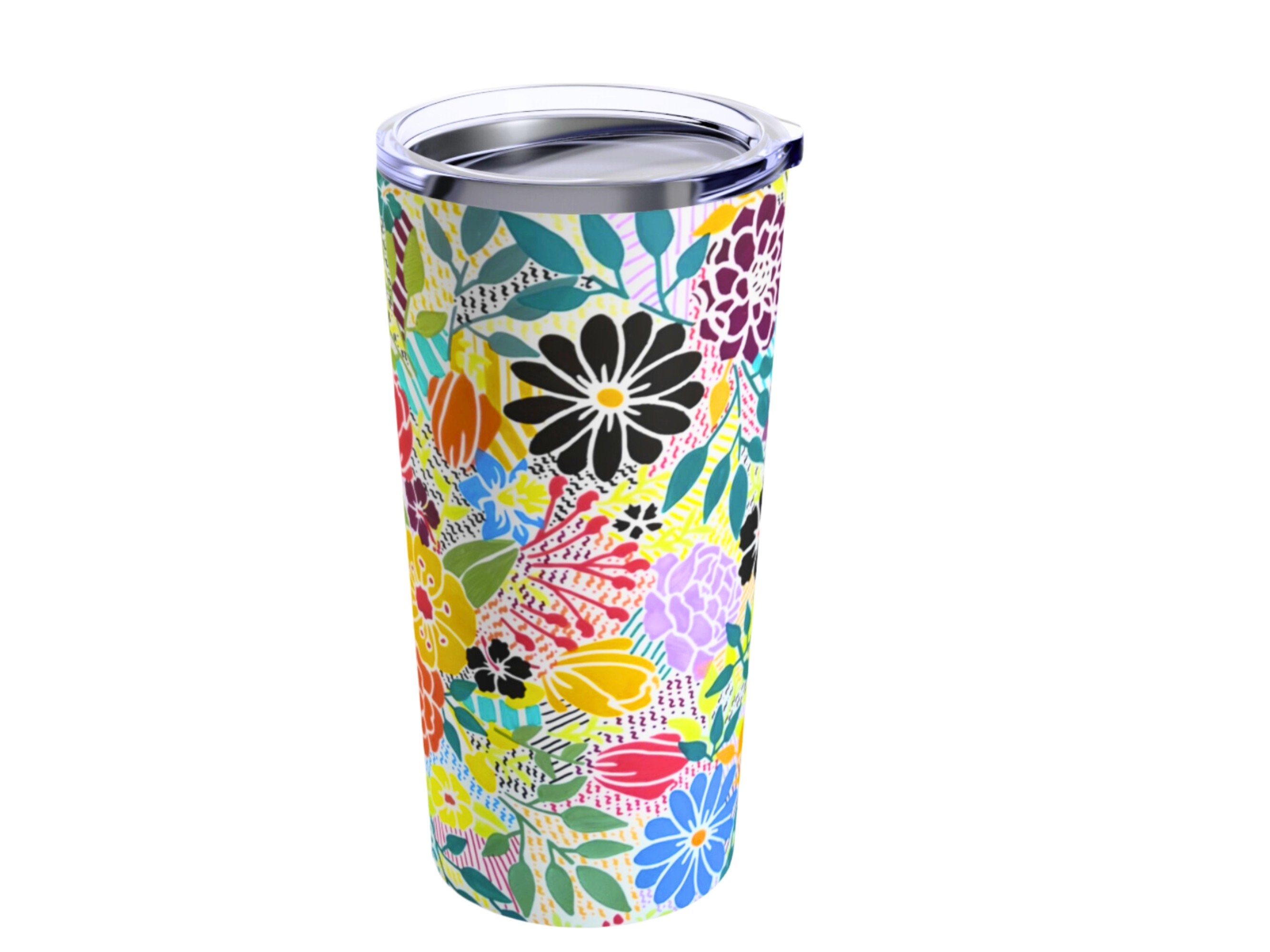 Tumbler Floral Print, 20 Oz - Etsy