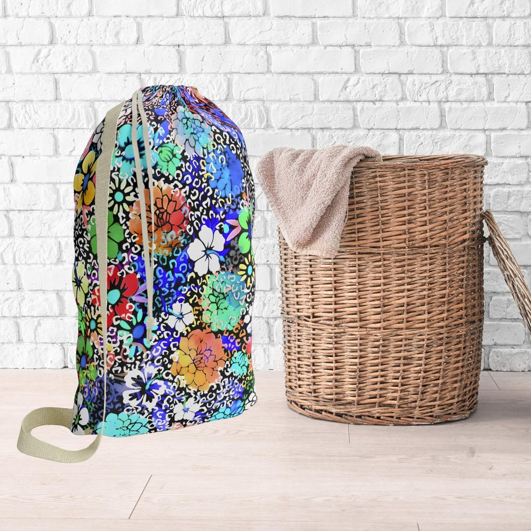 Animal Print Laundry Bag Floral Laundry Bag With Drawstring Closure ...