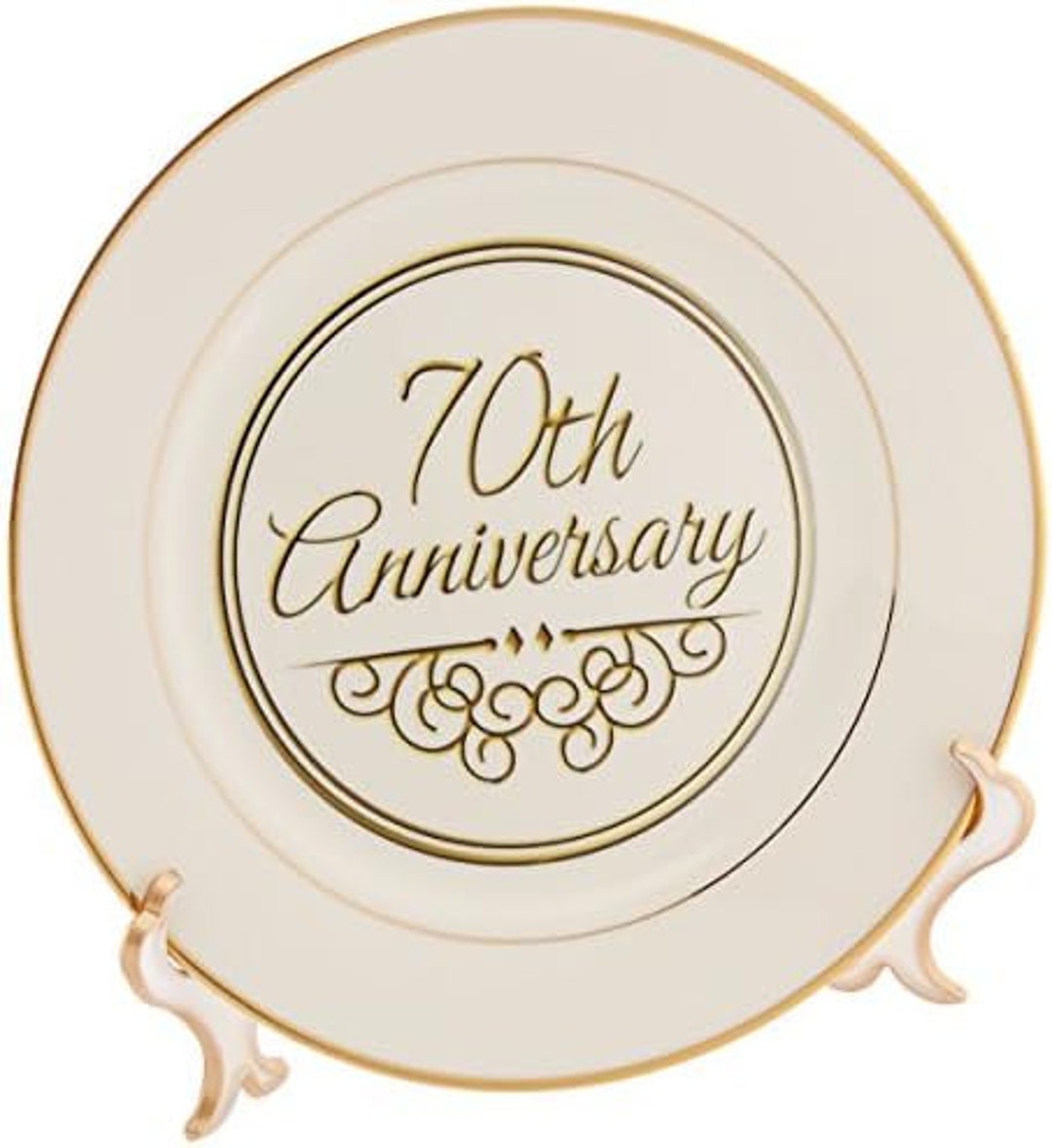 3drose 70th Anniversary Porcelain Plate 8-inch - Etsy