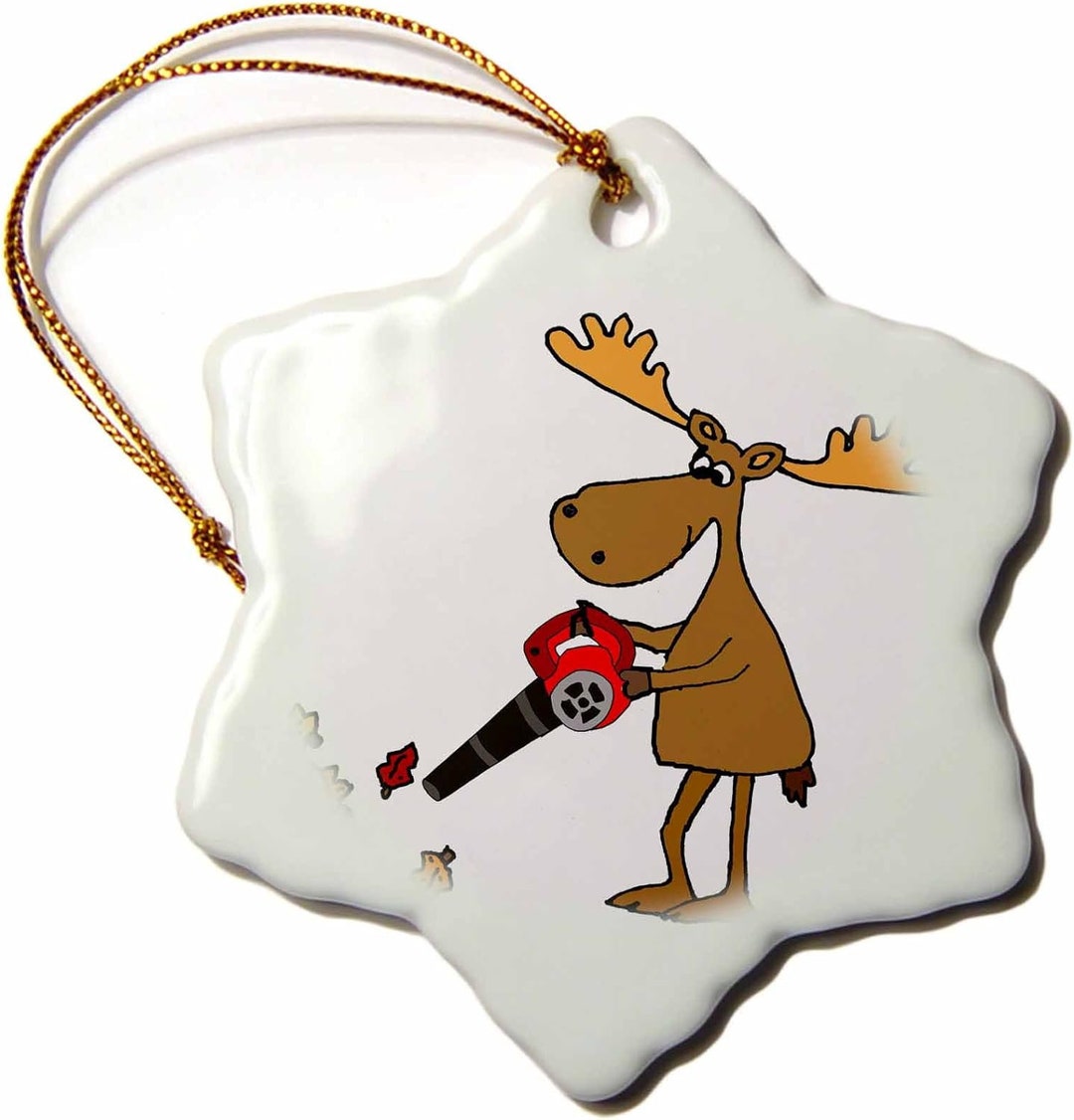 3drose Funny Cute Moose Using Leaf Blower Yard Work Cartoon - Etsy