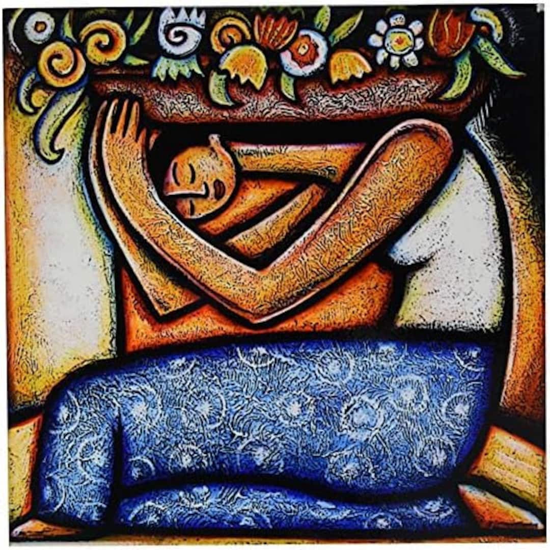 3drose Flower Girl Mexican Art Colorful Ceramic Tile 12-inch - Etsy