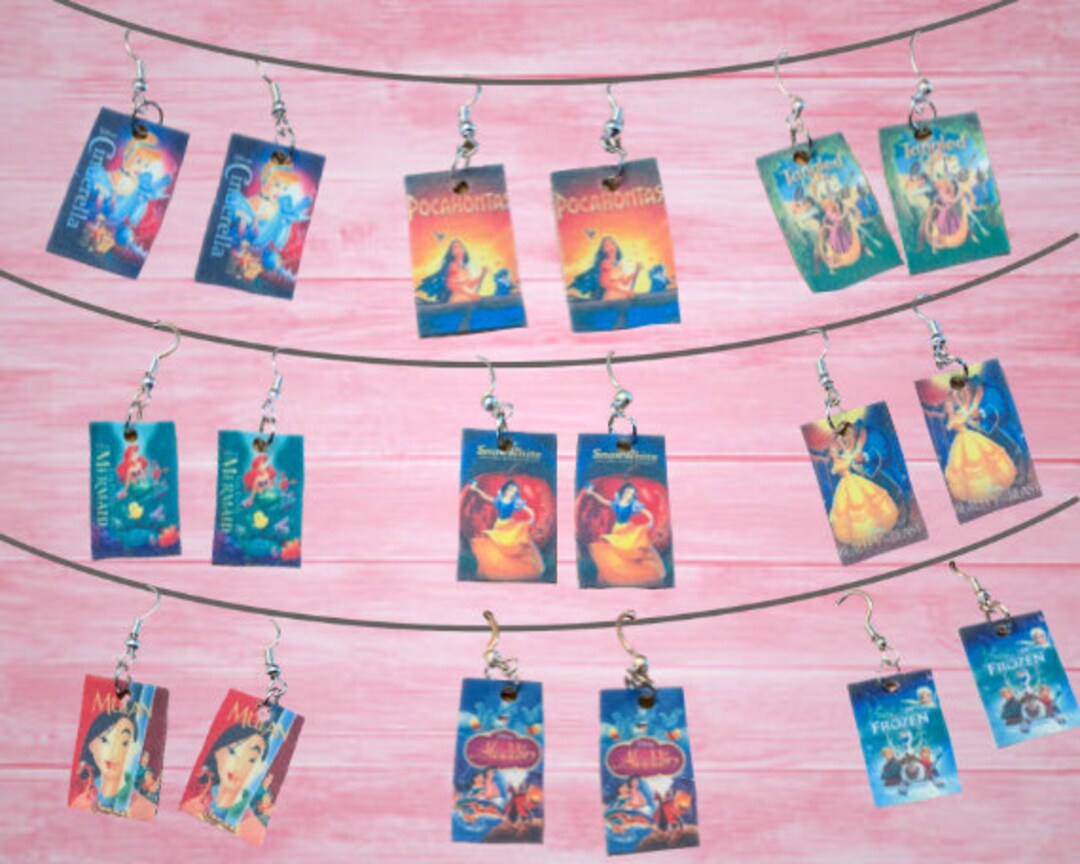 Disney Princess Poster Shrinky Dink Dangle Earrings - Etsy