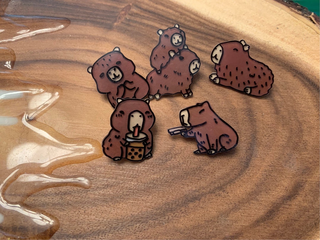 Cute Capybara Animal Pin Set - Etsy