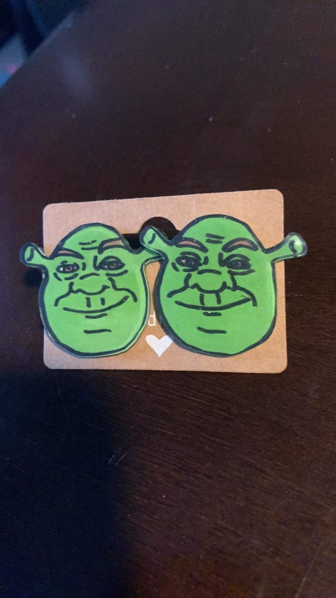 Shrek Movie 2000s Cartoon Animated Hypoallergenic Shrinky Dink Stud ...