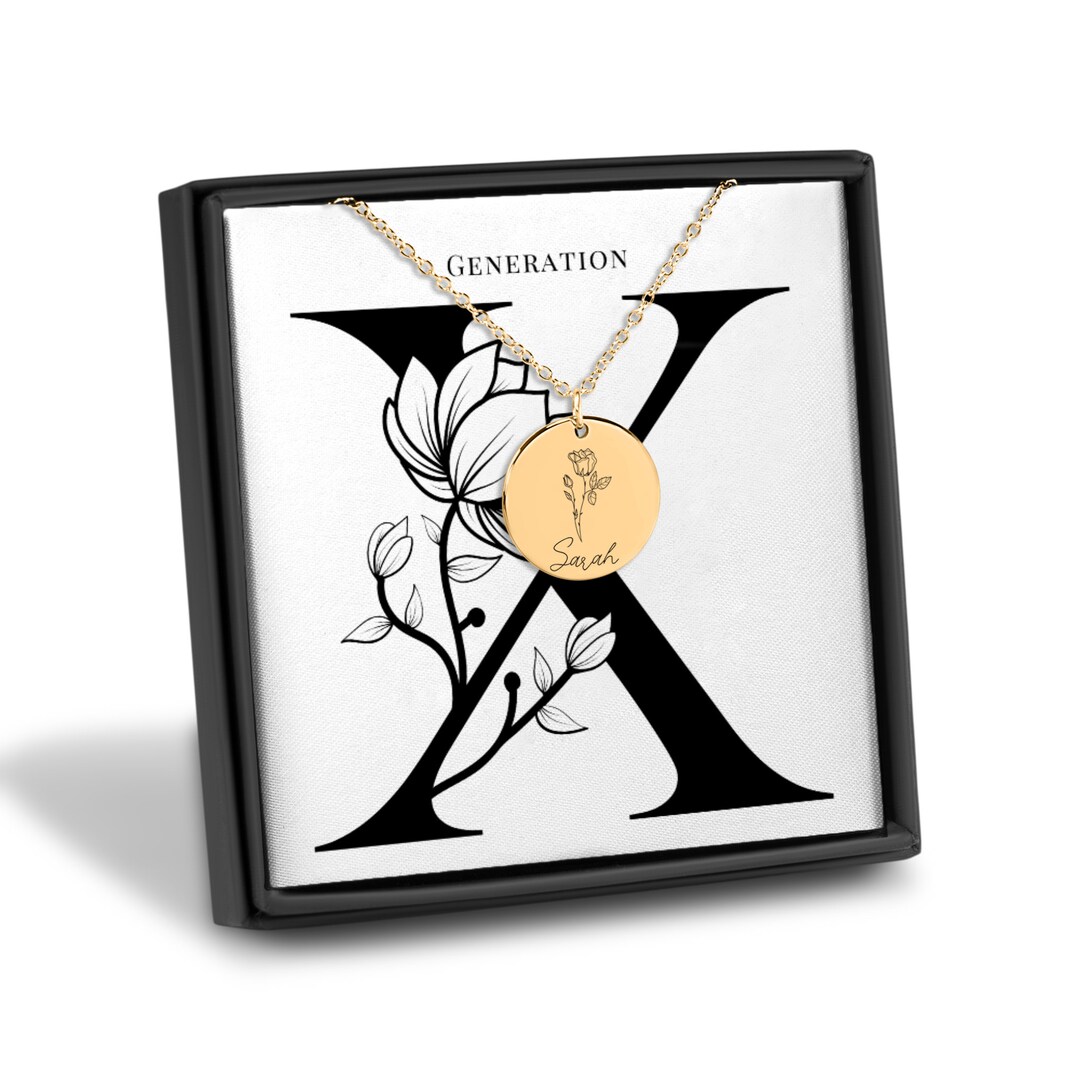Gen X Necklace, Birth Flower Necklace, Generation X, Gen X Jewelry ...