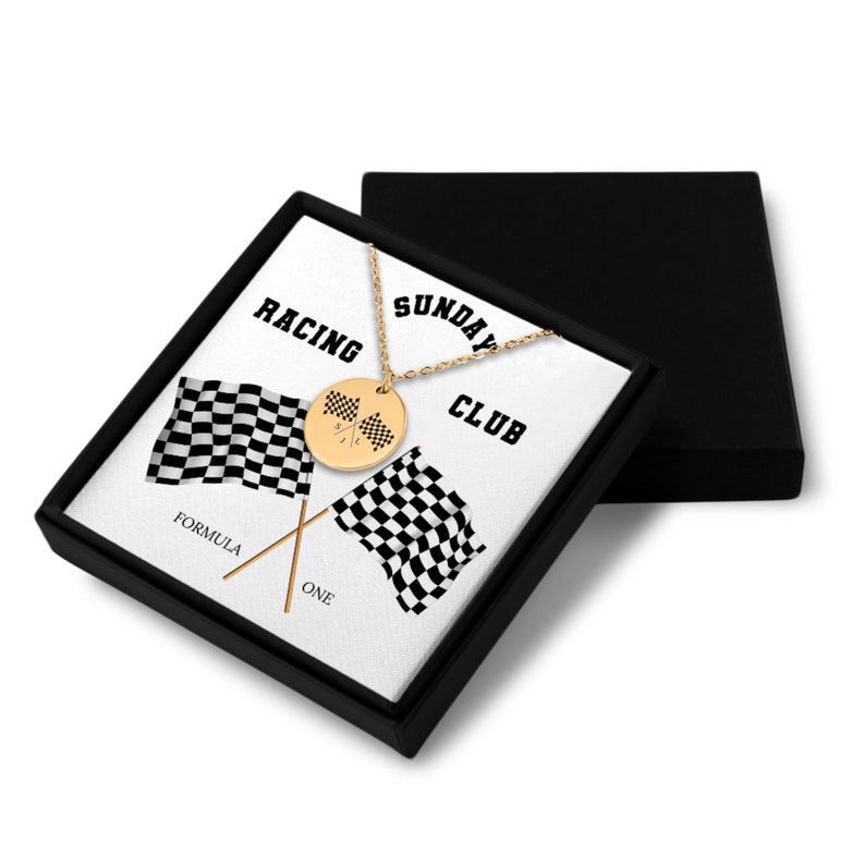 Personalized Racing Flag Necklace, F1 Necklace, Sunday Racing Club ...