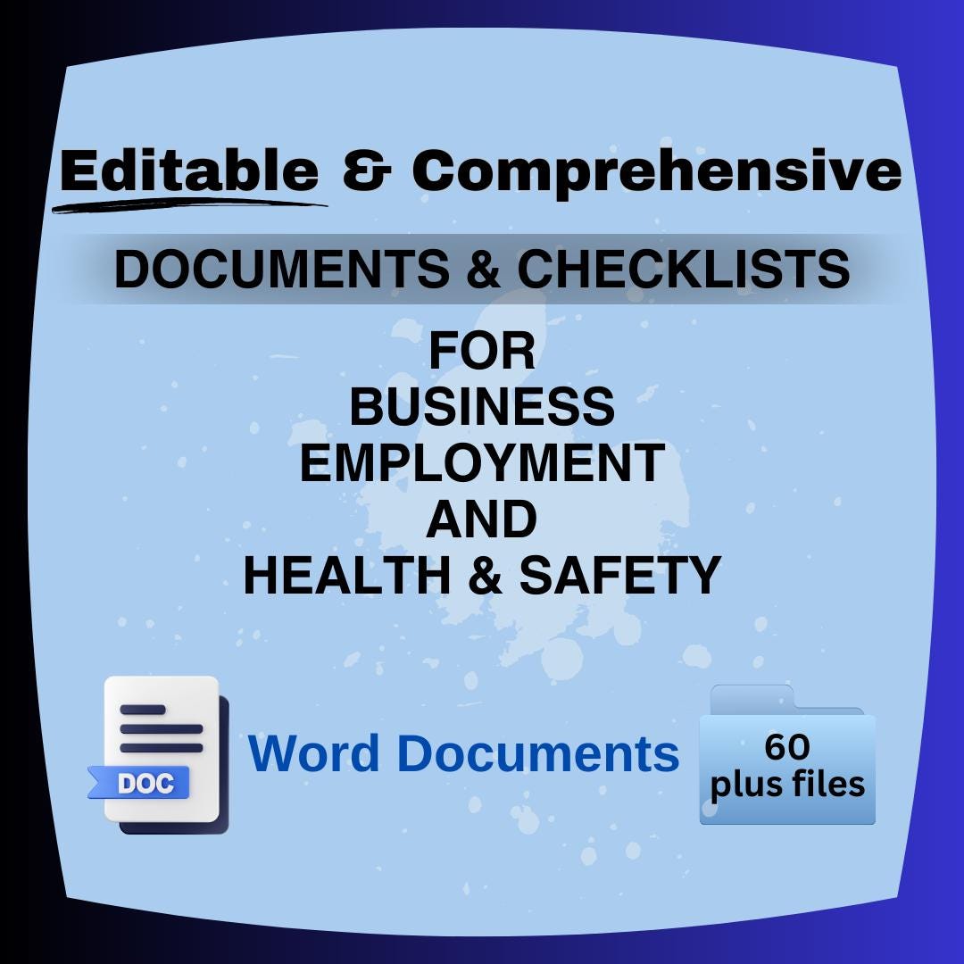 Comprehensive and Editable A4 Documents, Letters, Checklists, Policies ...
