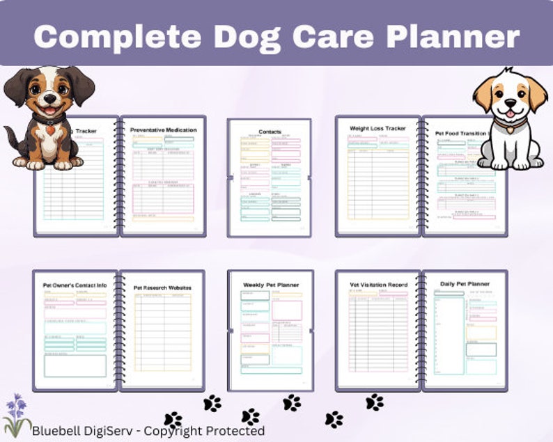 Dog Planner Printable, Planners, Dog Health Care, Puppy Checklist, Pet ...