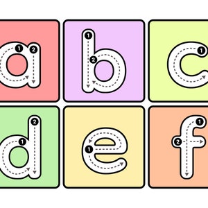 Alphabet Lower Case Letters Tracing Practice Flashcards for ...