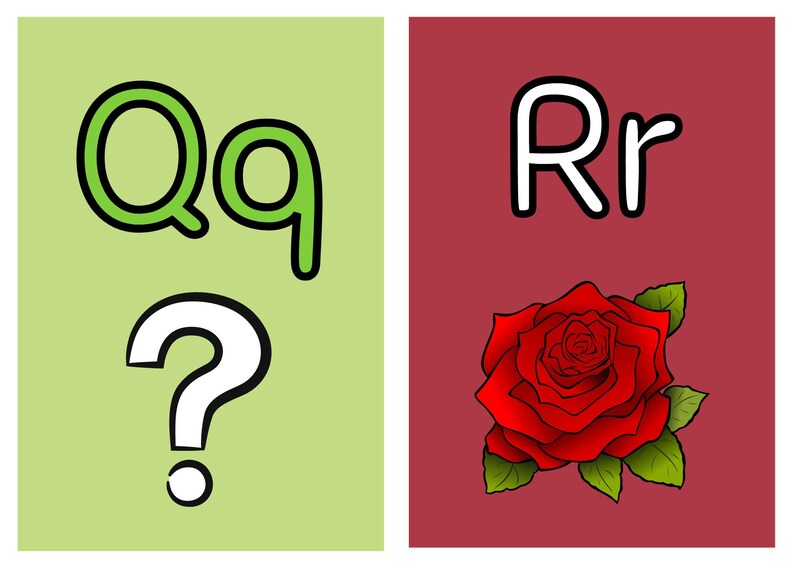 ABC Flash Cards, Educational Cards, A-Z Cards, Learn Abcs, Alphabet ...