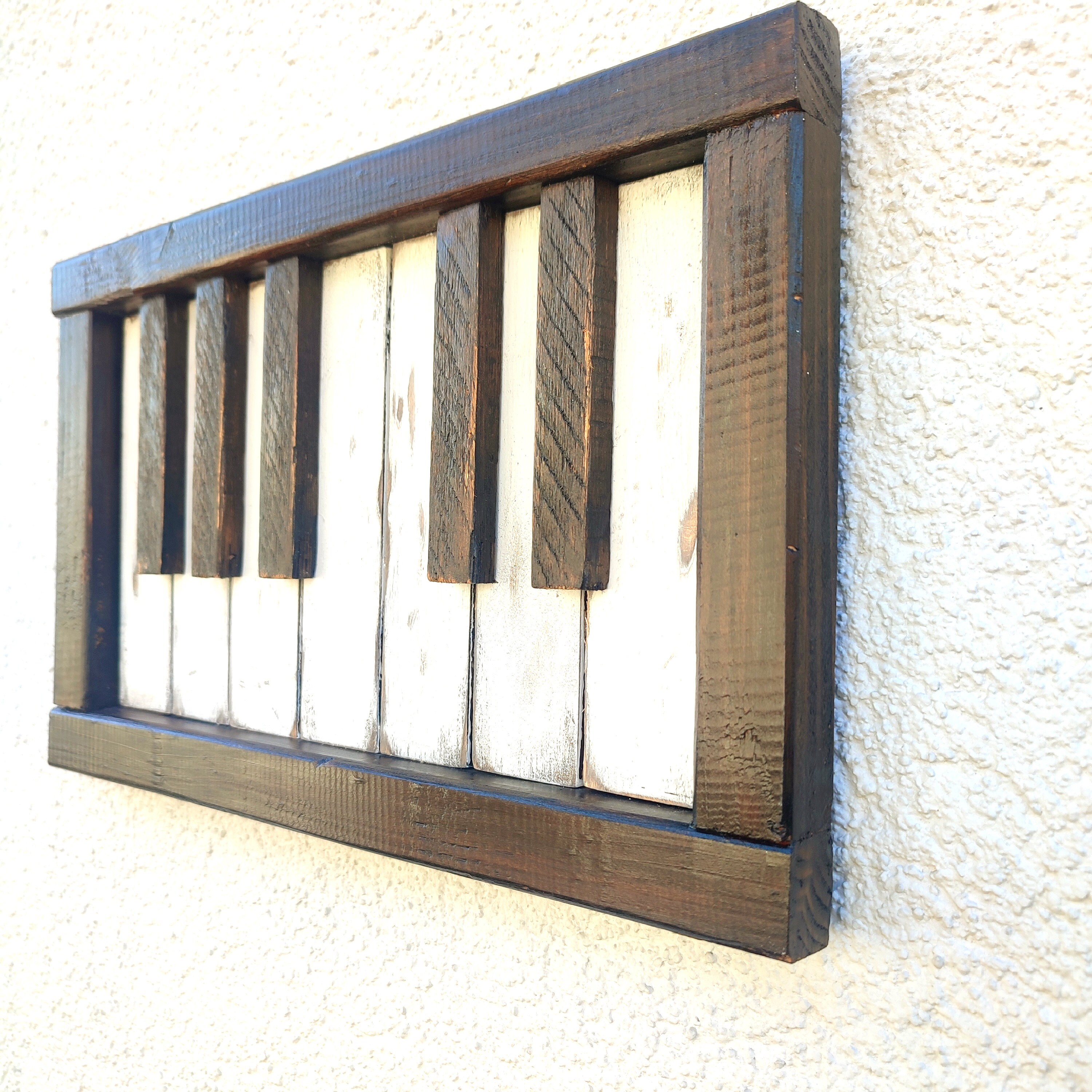 Piano Keyboard Wooden Key Holder, Rustic Key/jewelry Rack, Piano Wood ...