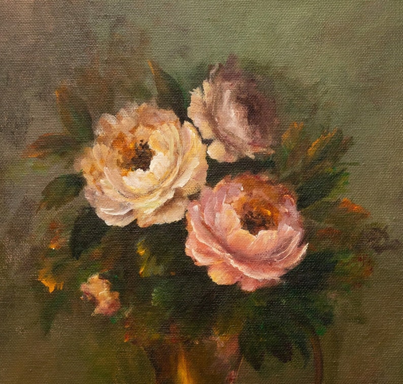 Rose Peonies Original Acrylic Painting Floral Art Artwork - Etsy