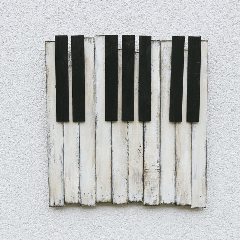 Piano Large Wall Art Decor Piano Keyboard Unique Music Wood Sign Wooden ...
