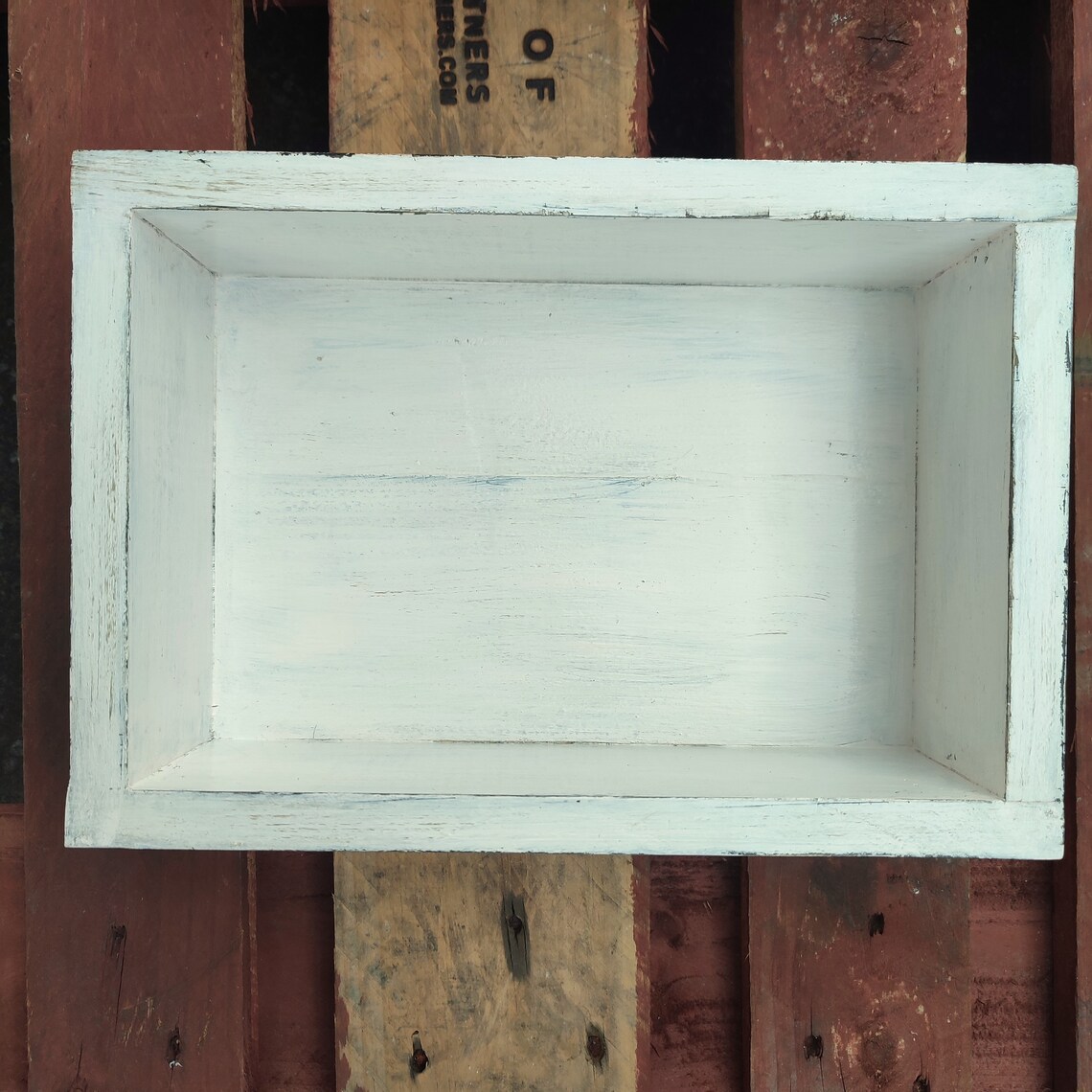 Shabby Chic White Wood Crate, Distressed Floral Storage Box - Etsy