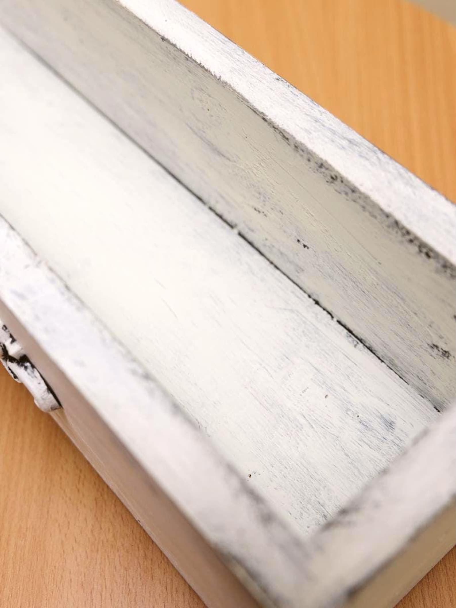 Vintage White Wood Crate Box Flower Antique, Rectangular Distressed ...