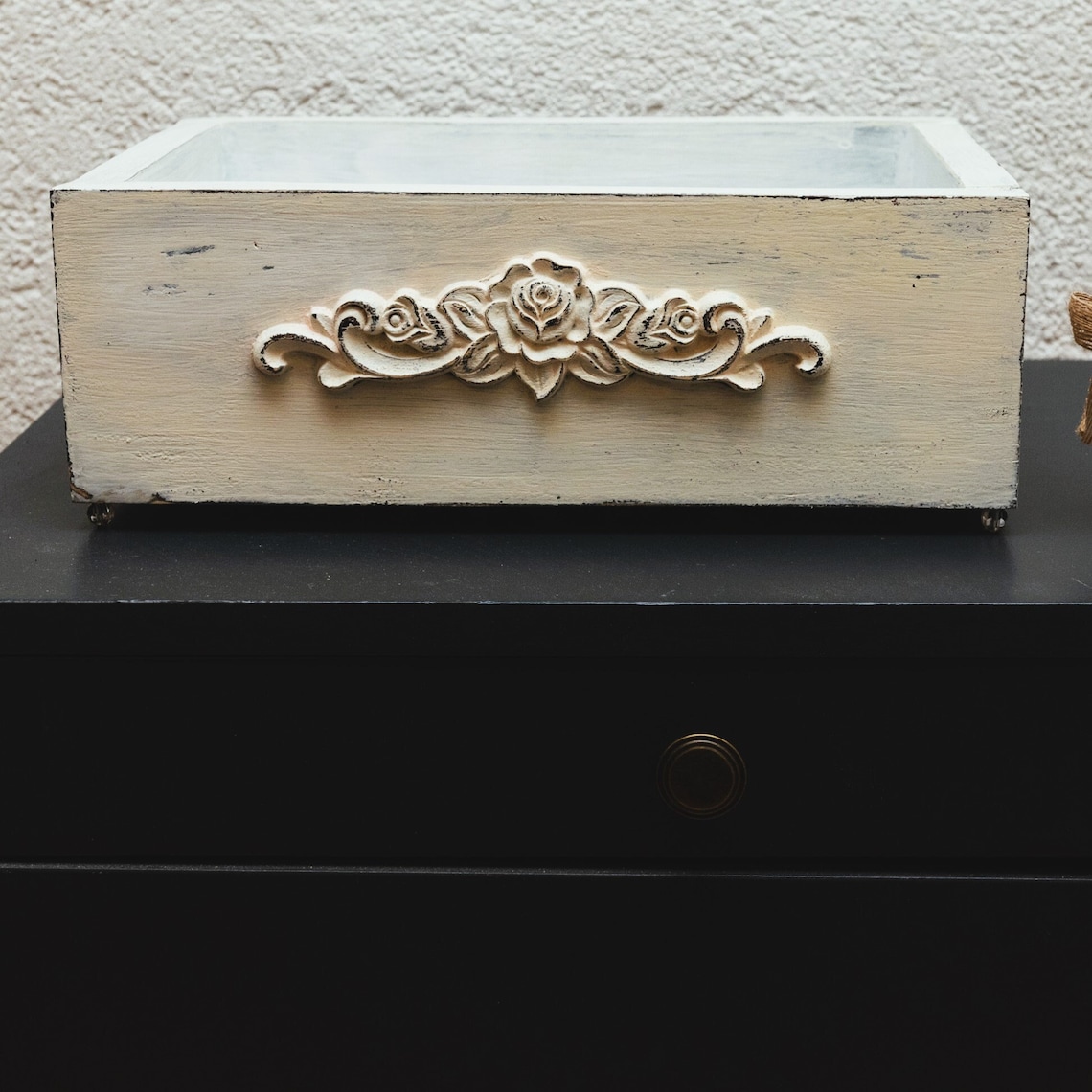 Vintage White Wood Crate Box Flower Antique, Distressed Shabby Chic ...