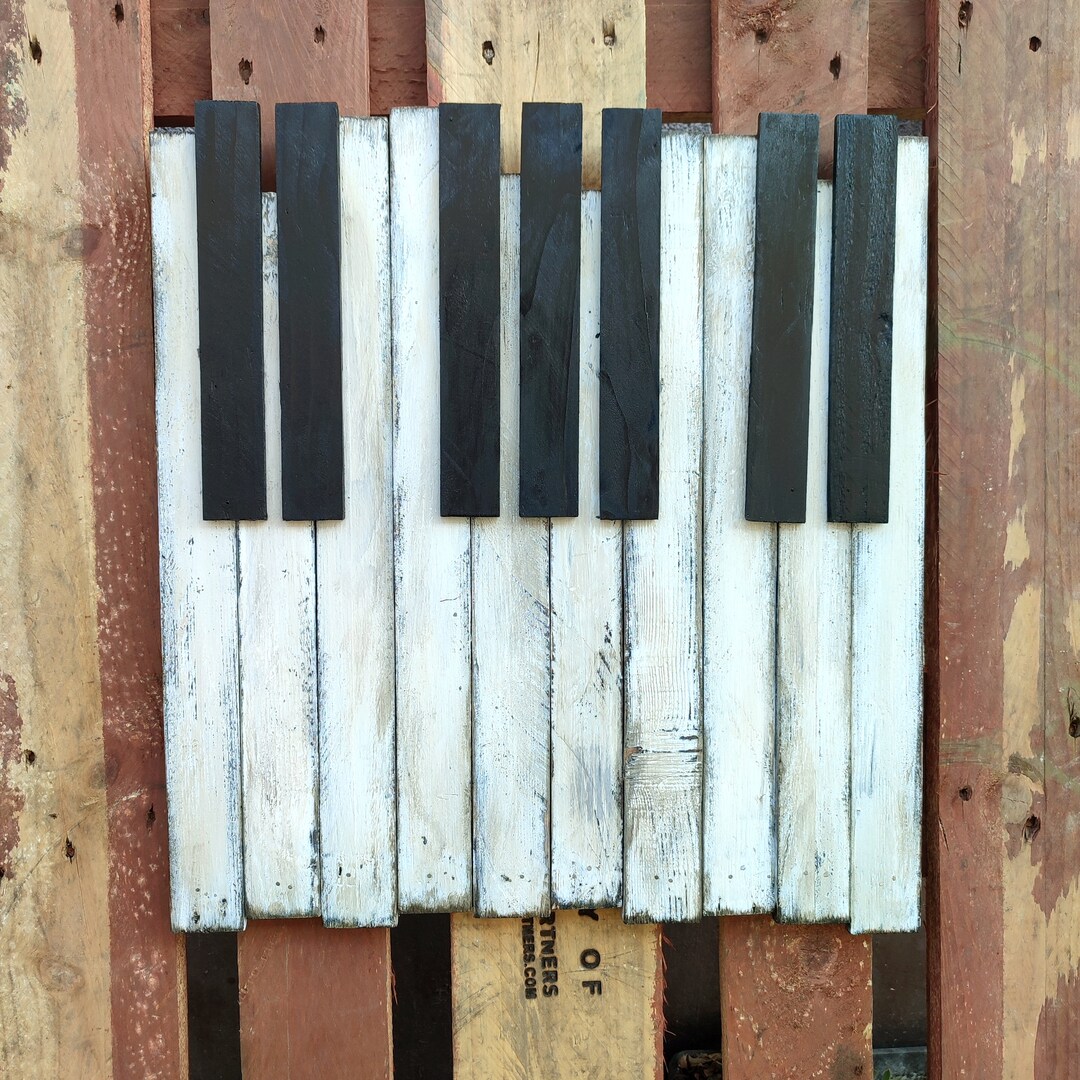 Piano Large Wall Art Decor Piano Keyboard Unique Music Wood Sign Wooden ...