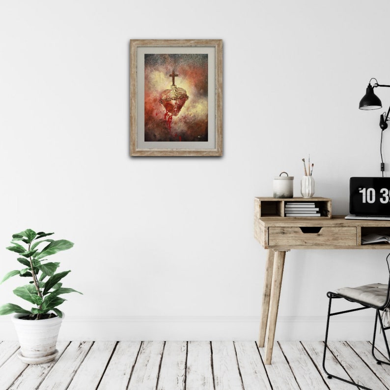 Bleeding Heart of Jesus Original Oil Painting. Christian Fine Art. 30 X ...