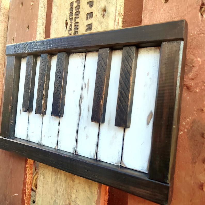 Piano Keyboard Wooden Key Holder, Rustic Key/jewelry Rack, Piano Wood ...