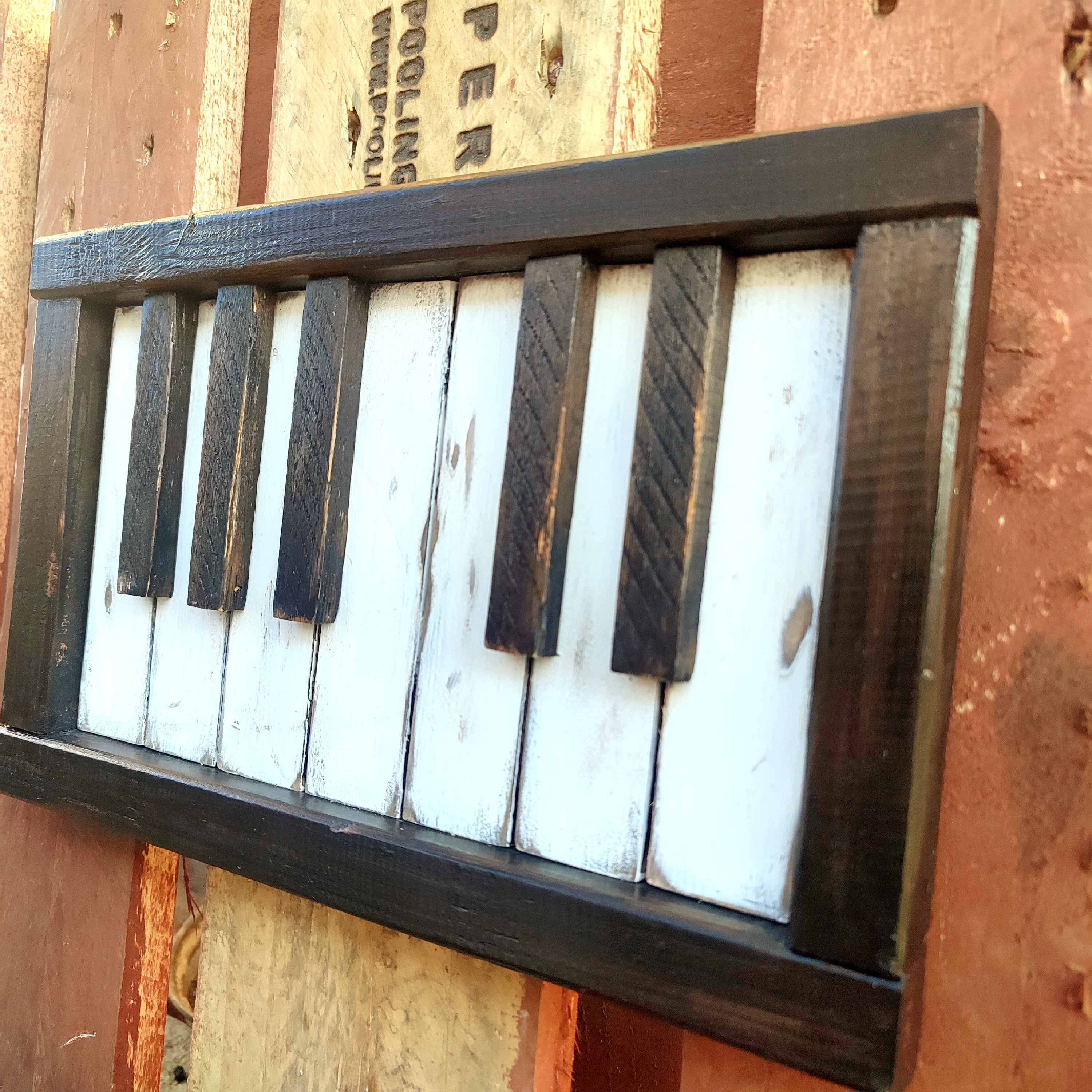 Piano Keyboard Wooden Key Holder, Rustic Key/jewelry Rack, Piano Wood ...