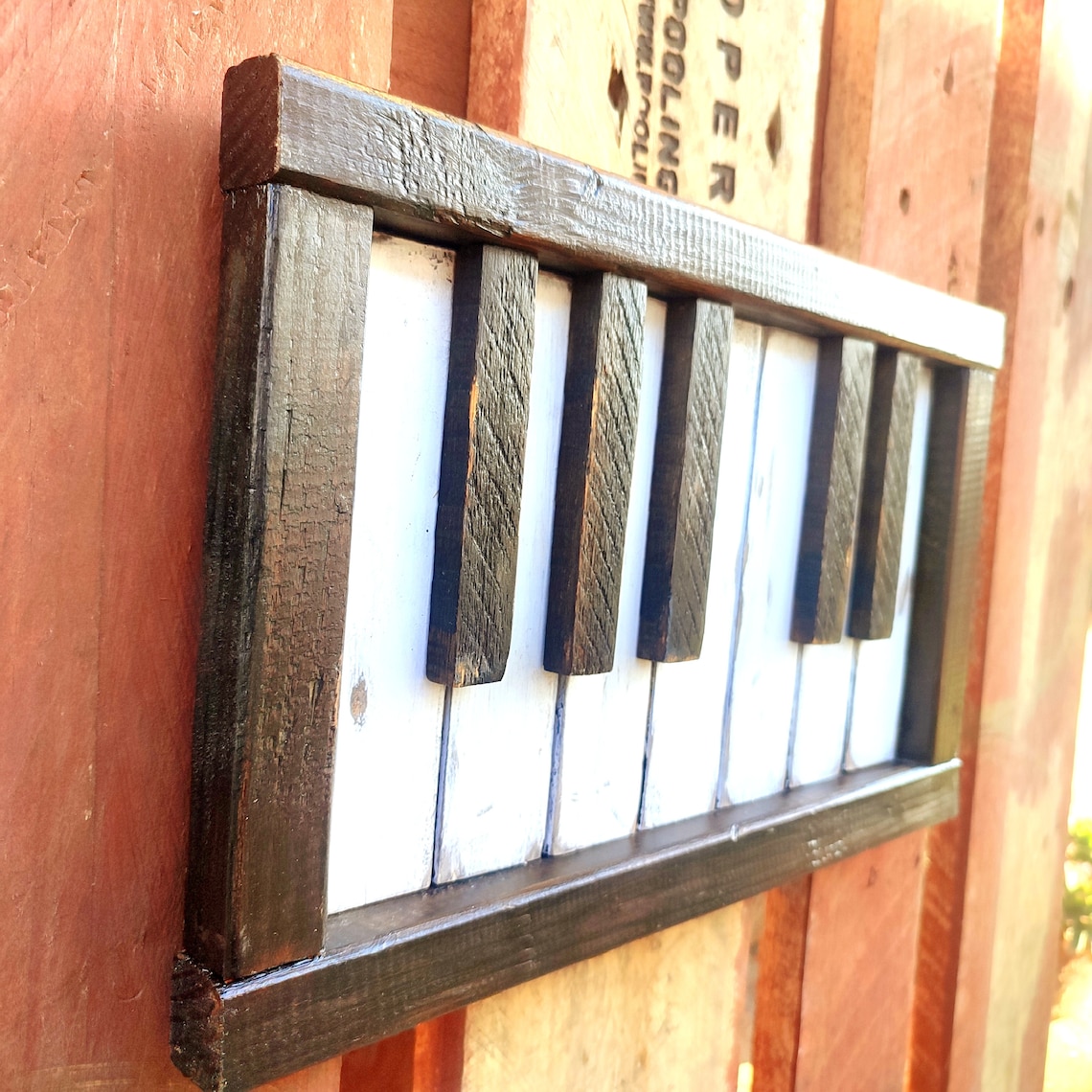 Piano Keyboard Wooden Key Holder, Rustic Key/jewelry Rack, Piano Wood ...