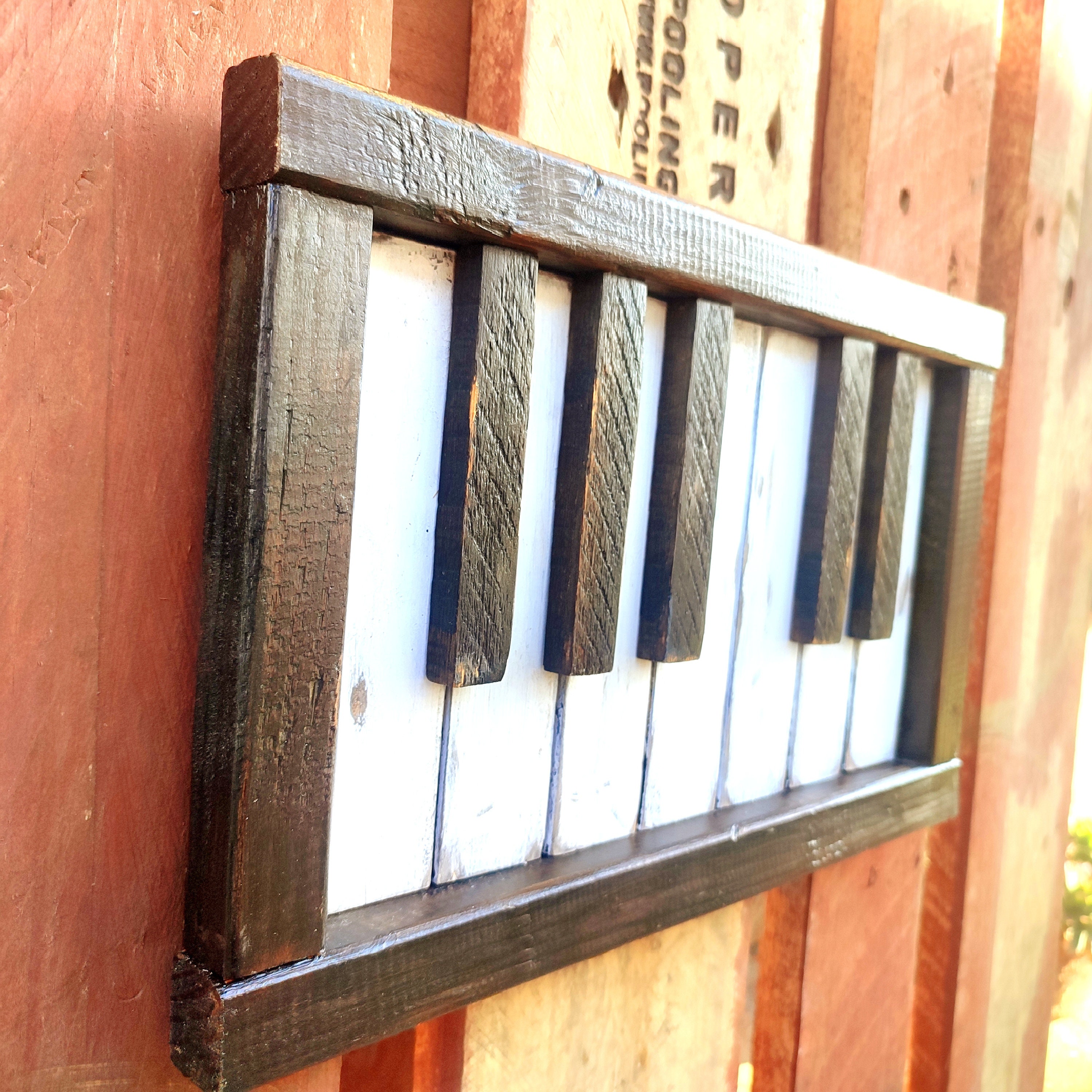Piano Keyboard Wooden Key Holder, Rustic Key/jewelry Rack, Piano Wood ...
