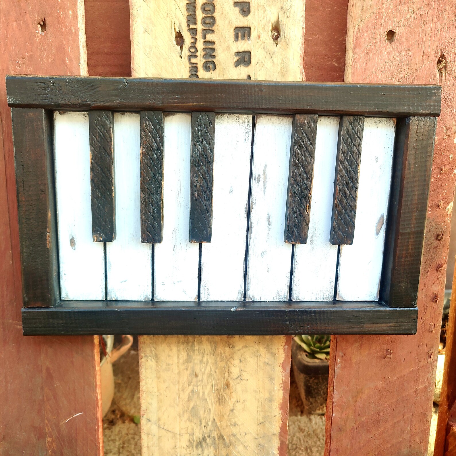Piano Keyboard Wooden Key Holder, Rustic Key/jewelry Rack, Piano Wood ...