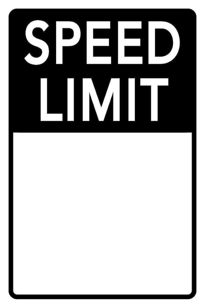 Speed Limit Blank Sign SVG File - Etsy