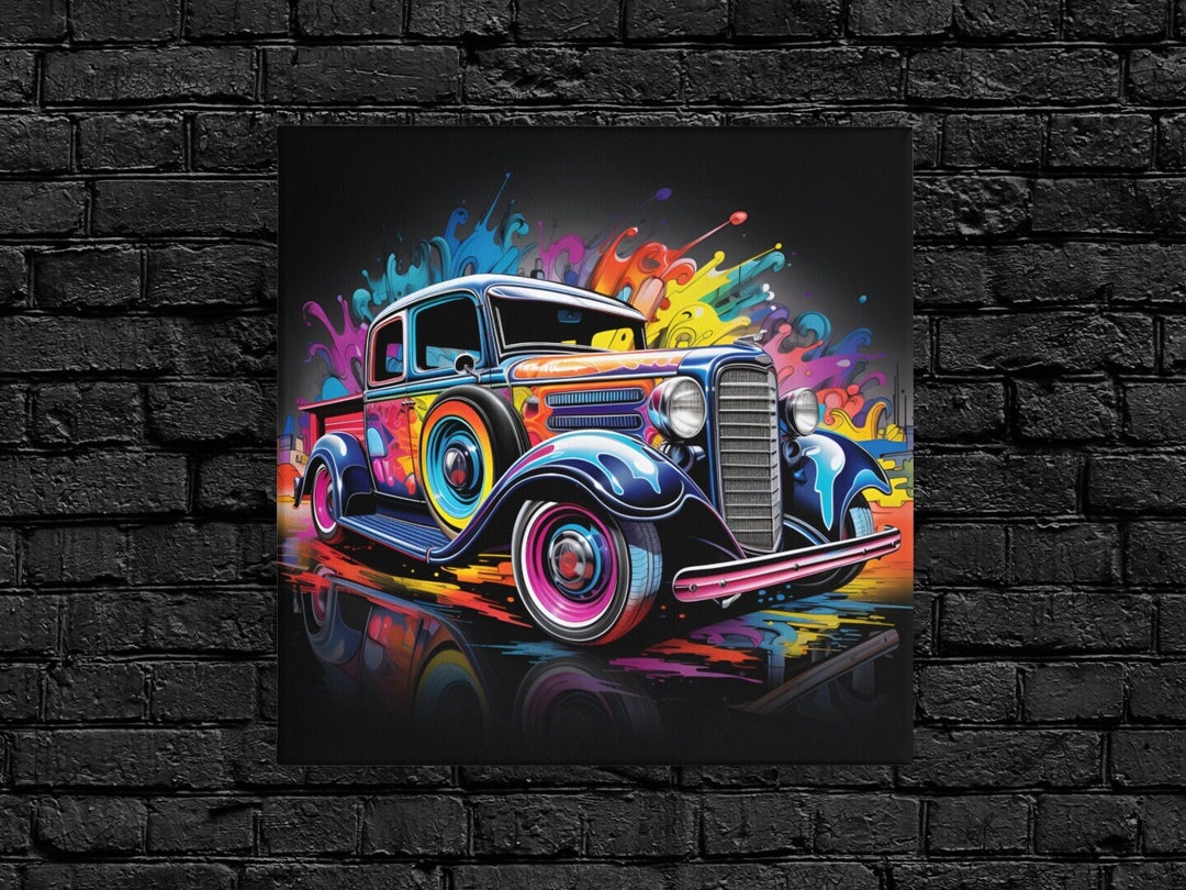 Graffiti Classic Car Digital Wall Art Print or Poster Printable PDF ...