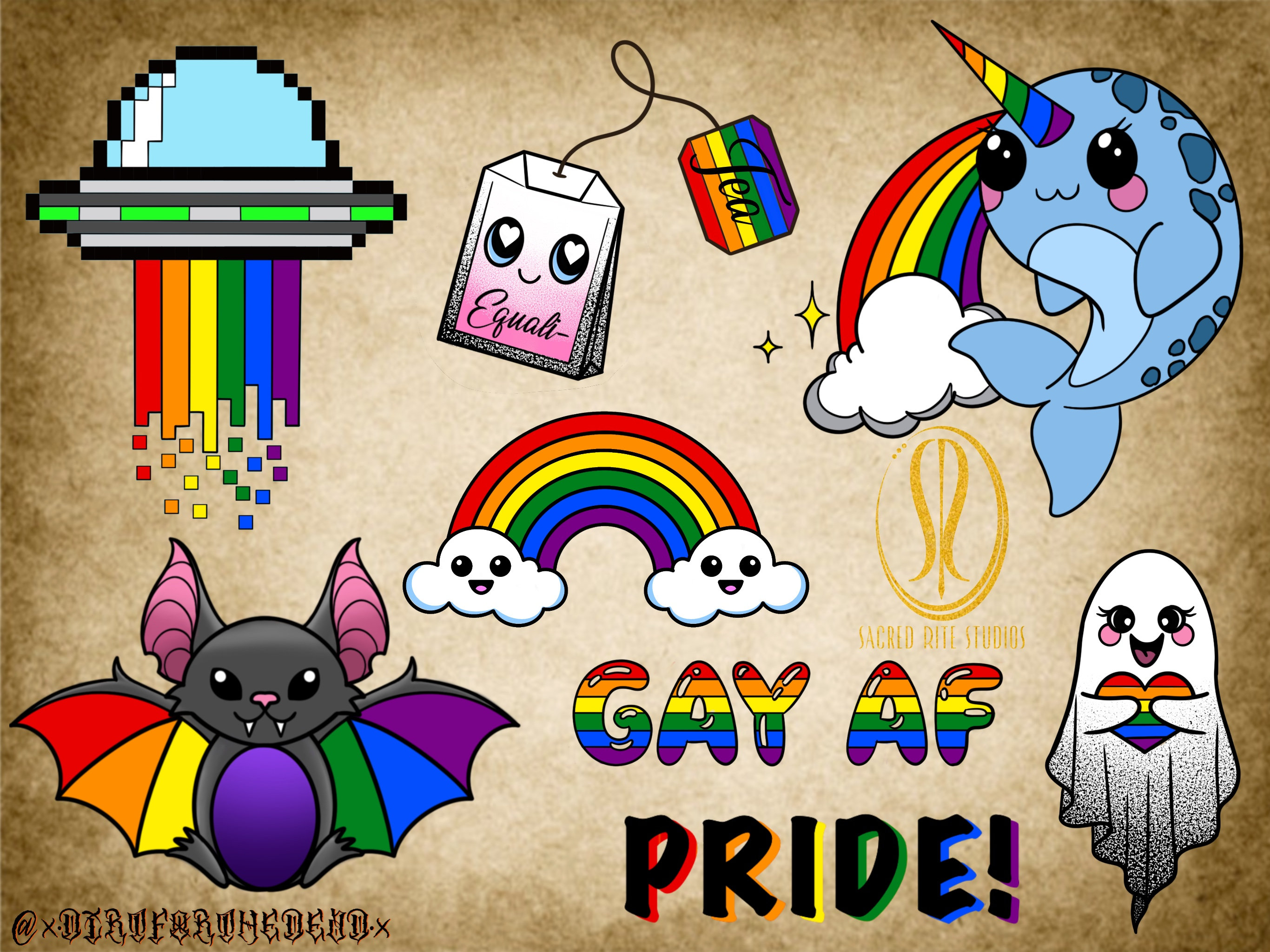 LGBTQ+ Pride Tattoo Flash Vol. I Digital Download - Etsy