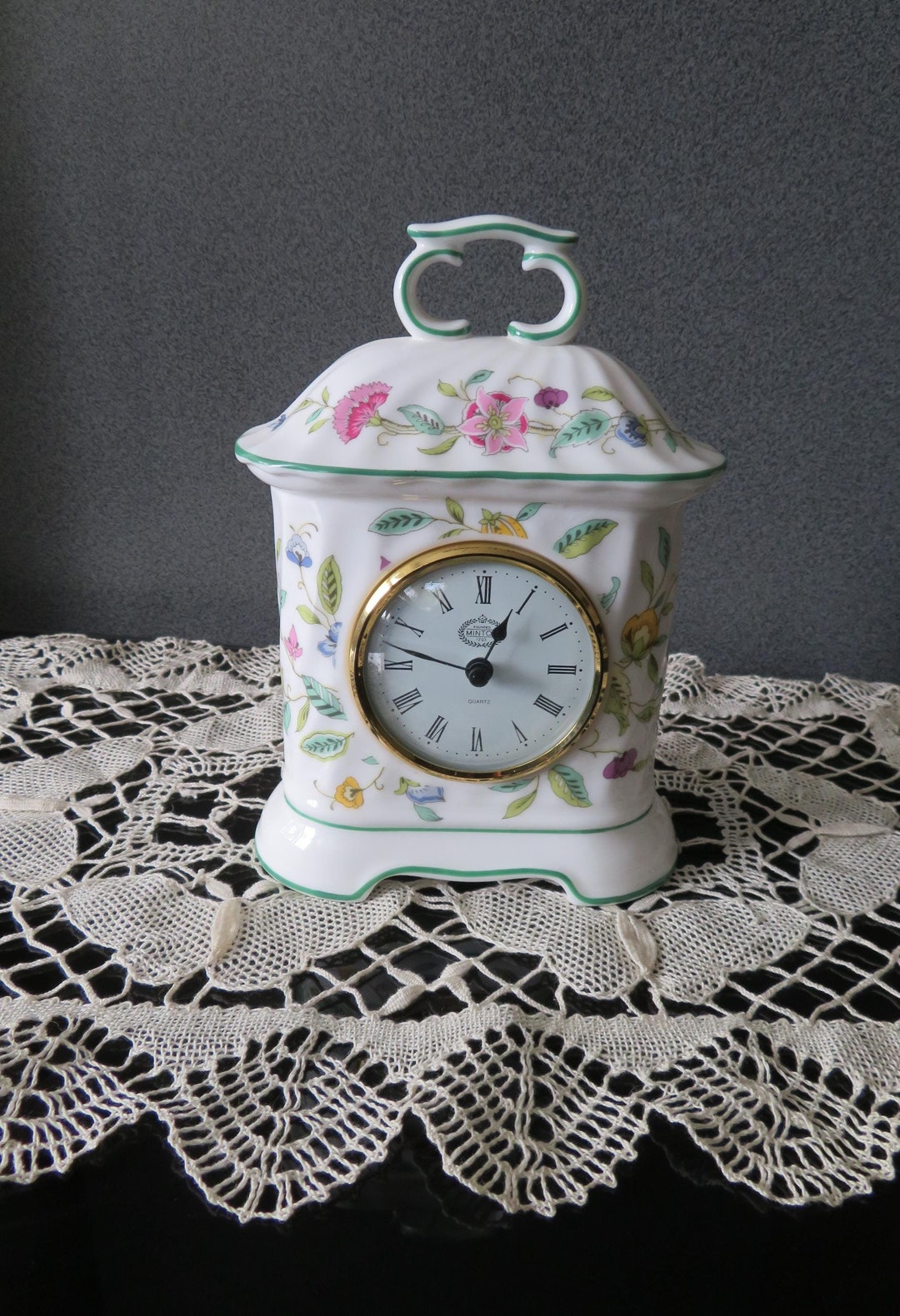 Rare Minton haddon Hall Clock, Tabletop Clock, Fine England Bone China ...