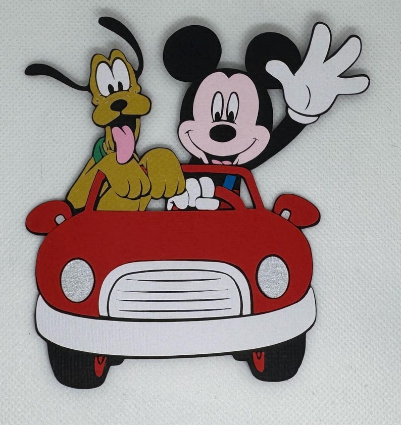 Pluto & Mickey in Car - Etsy