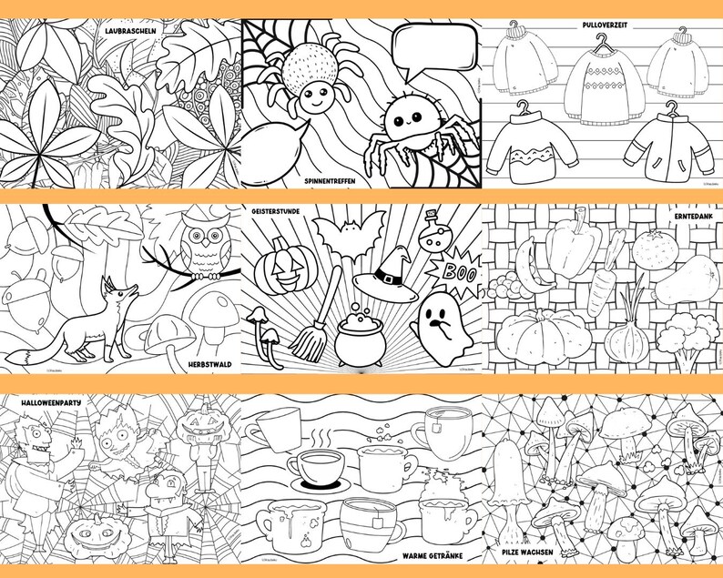 20 Coloring Pages Autumn Halloween Coloring Pictures Children ...
