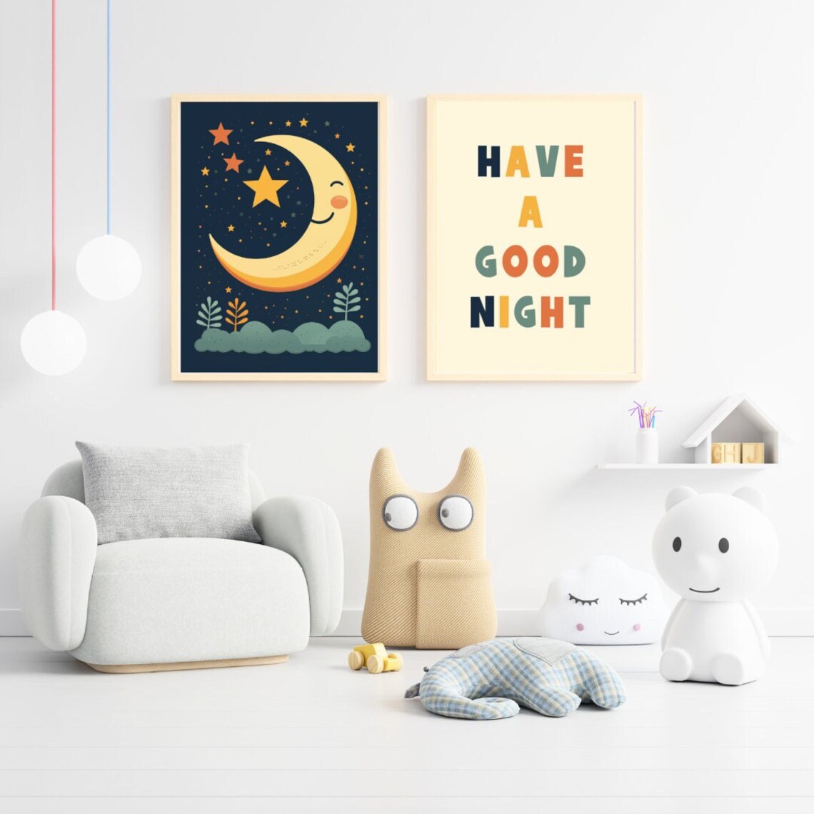 Digital Download | Set of 2 Children's Room Illustration Poster ...