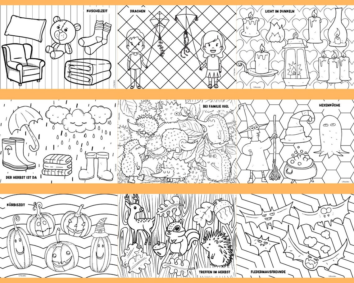 20 Coloring Pages Autumn Halloween Coloring Pictures Children ...