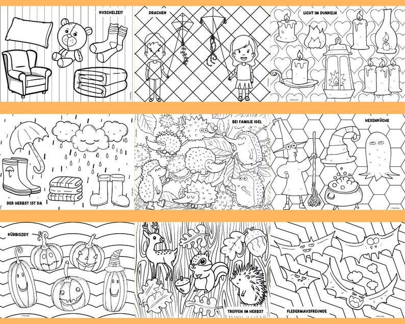 20 Coloring Pages Autumn Halloween Coloring Pictures Children ...