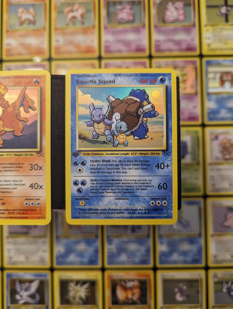 Kanto Starter Team Custom Pokemon Card - Etsy