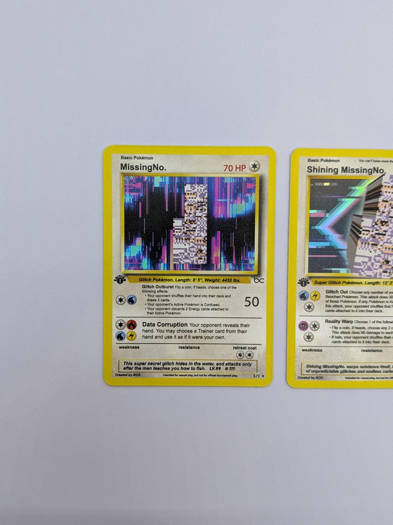 Missingno. & Shining Missingno. - Custom Pokemon Card - Etsy