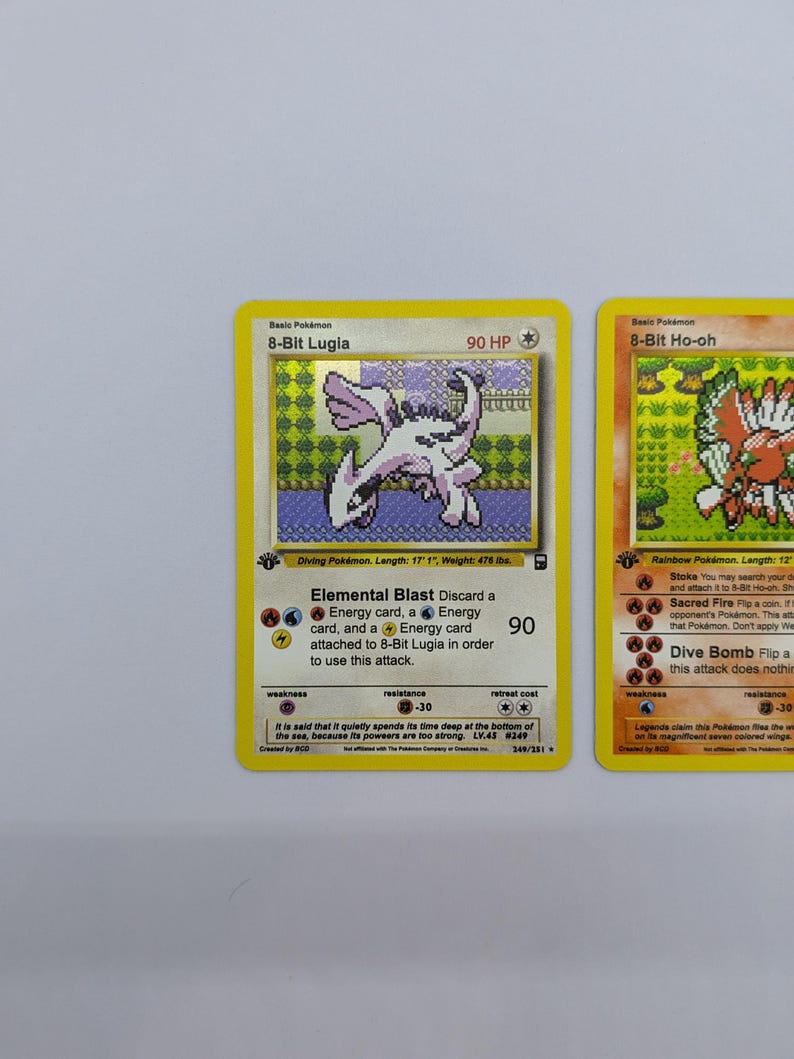 8-bit Lugia & Ho-oh - Custom Pokemon Card - Etsy